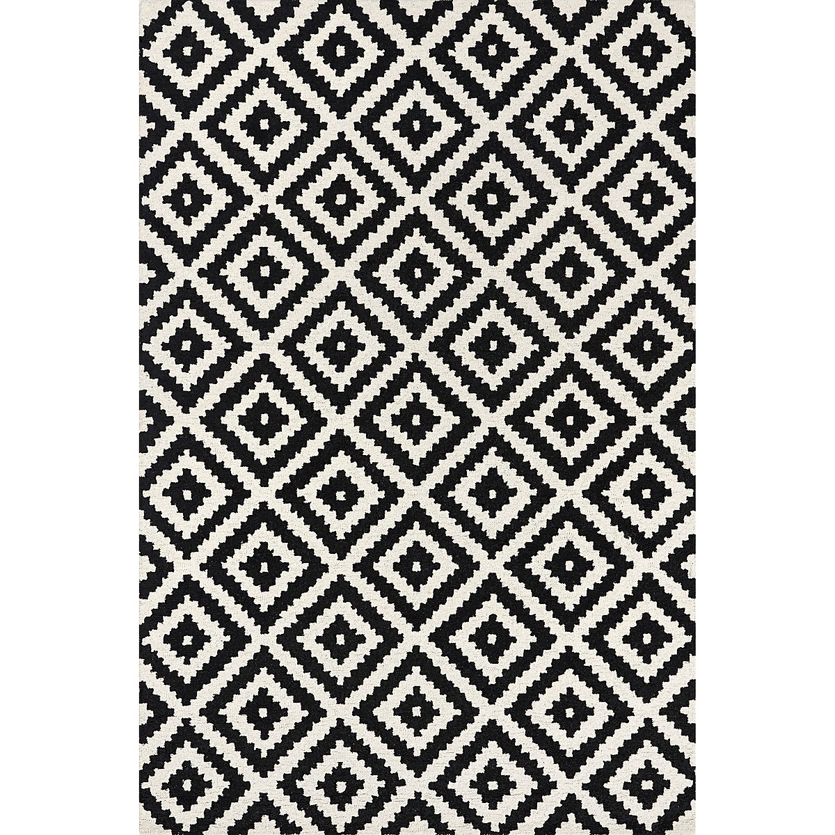 nuLOOM Kellee Hand Tufted Geometric Wool Accent Rug, 3x5, Black