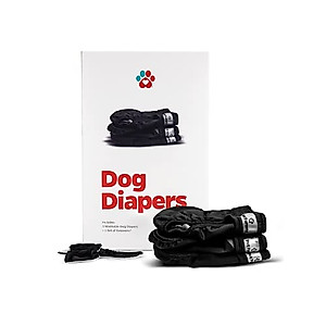 Pet Parents Premium Washable Dog Diapers & Extendrs, (3pack) of Female Dog Diapers & Male Dog Diapers, Color: Black, Size: Medium Dog Diapers