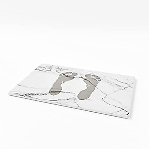 Nuelux Home Bath Stone Mat for Shower Diatomaceous Earth Bath Mat Stone Non-Slip Bath Mats for Bathroom Fast Drying Bath Mat Absorbent Diatomaceous Earth Bath Stone Mat Shower Mat Stone (White Marble)