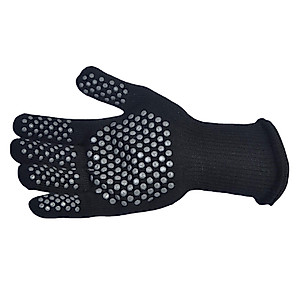 Nouvelle Legende Extreme Heat Flame and Cut Resistant Aramid Flexible Hot Gloves with Silicone Dots 2 Pack