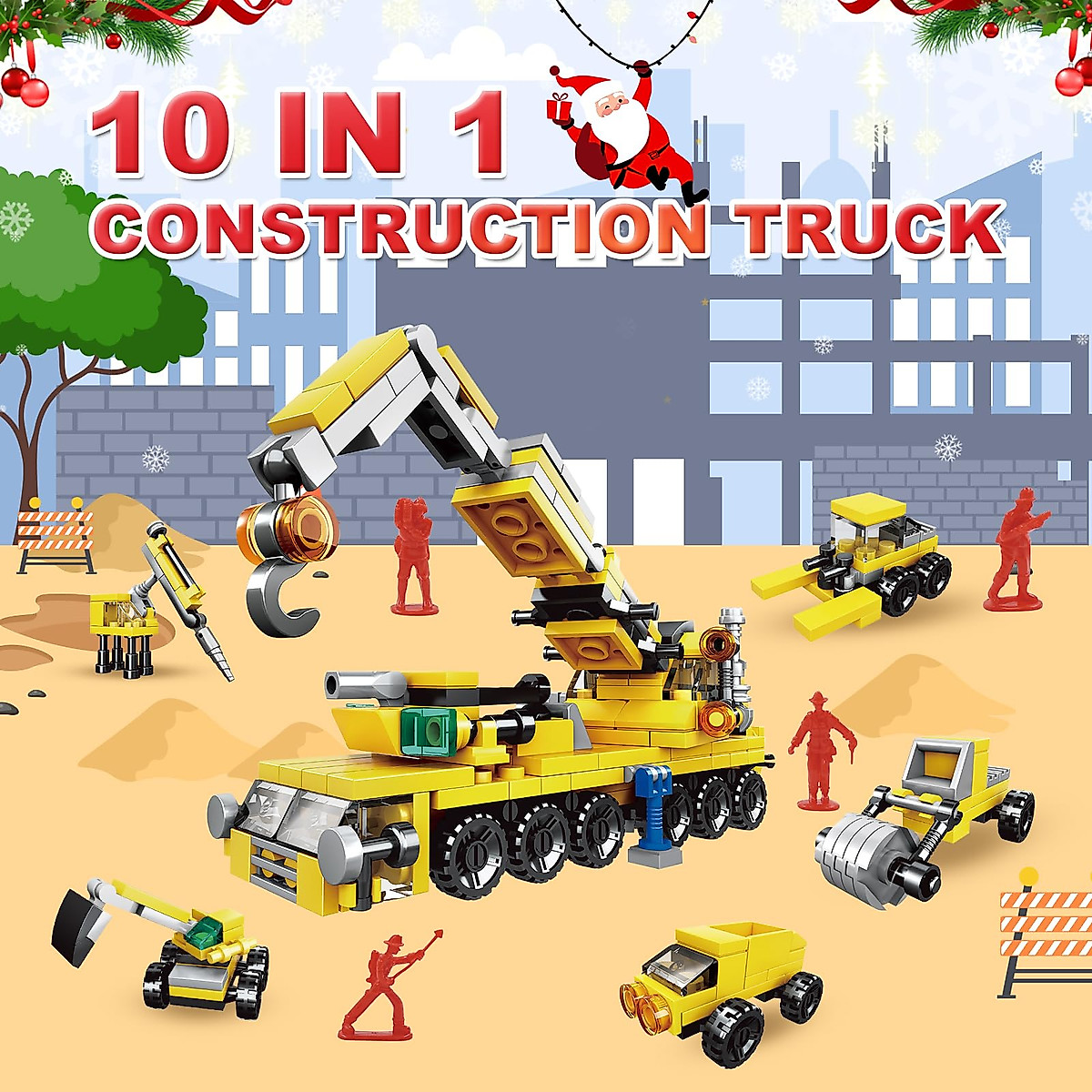 Advent Calendar 2023 Kids 24 Days Building Blocks Toy Set Christmas Countdown Calendar Toys Gifts for Boys Girls 3+ Years Old