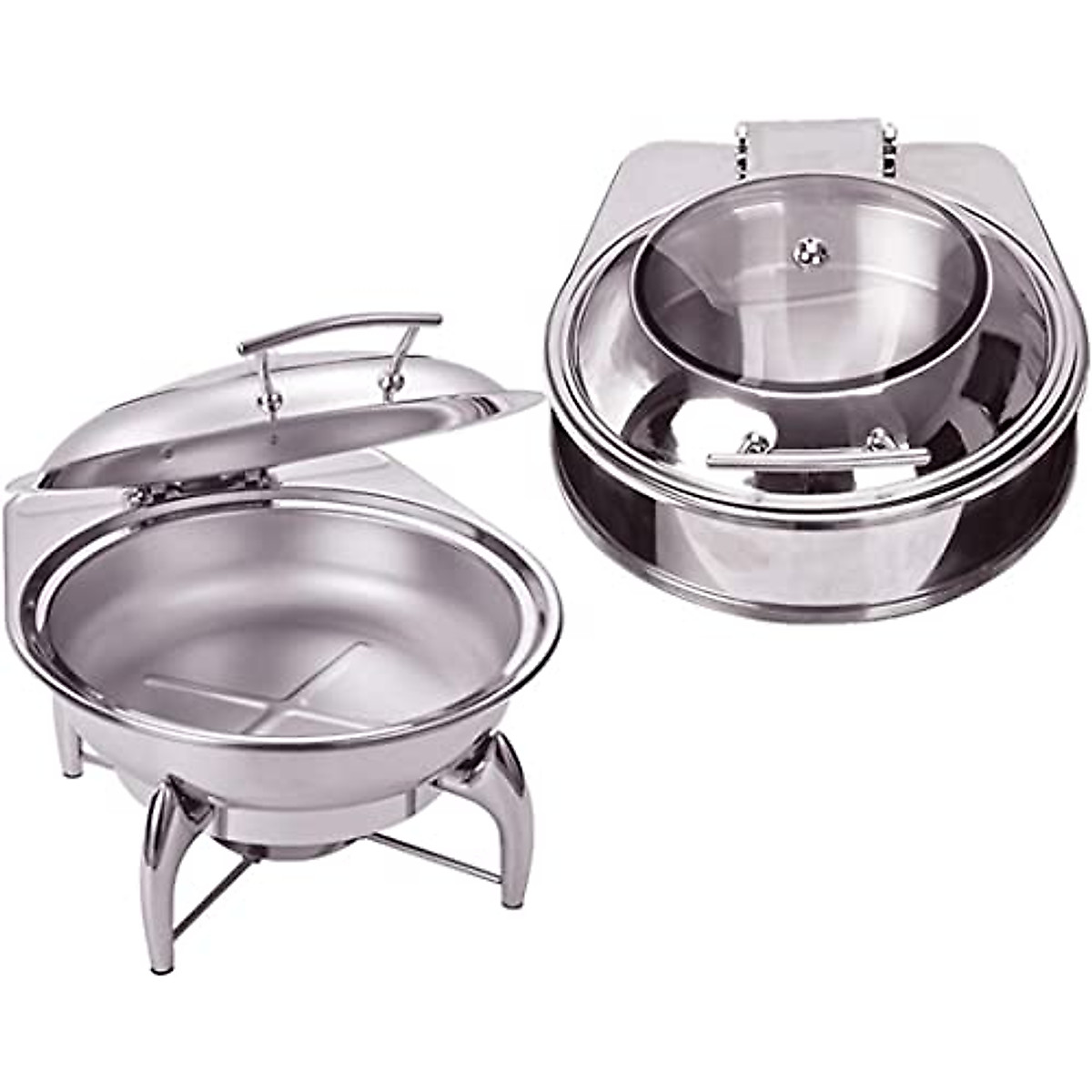UZOURI Stainless Steel Chafing Dish, Chafing Dish Set Food Warmer Buffet Chafing Dishes Set for Catering Buffet Warmer with Hydraulic Flip, for Buffet Catering(Color:Square Section) (Square Section)