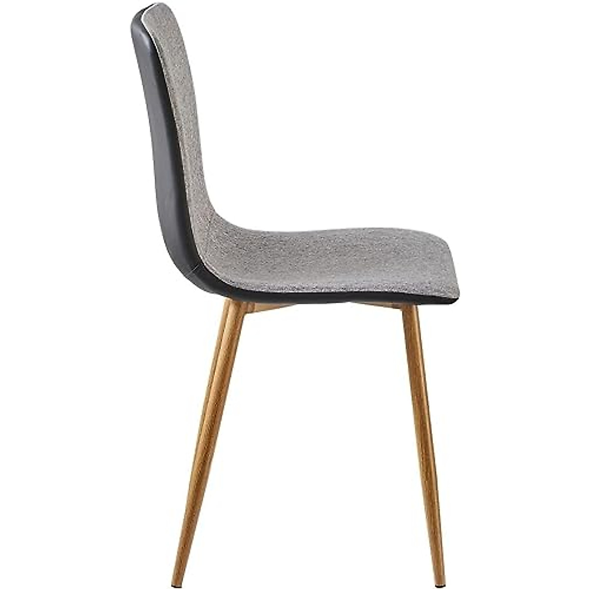 FurnitureR Scandinavian Dining Chairs Set of 4,Side Chairs with Comfy Fabric Cushion PU Back and Sturdy Oak Legs, Accent Chairs for Kitchen Living Dining Room Waiting Room,Grey