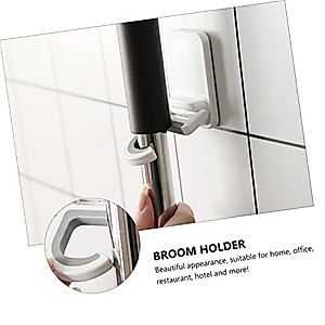 CIYODO 3pcs Bathroom Punch-Free Hanger Clips Mount Storage Shape Broom Racks Traceless Hook Garden Holds Slip Grippers White C- Organizer Anti- Wall Self Multifunctional Drilling