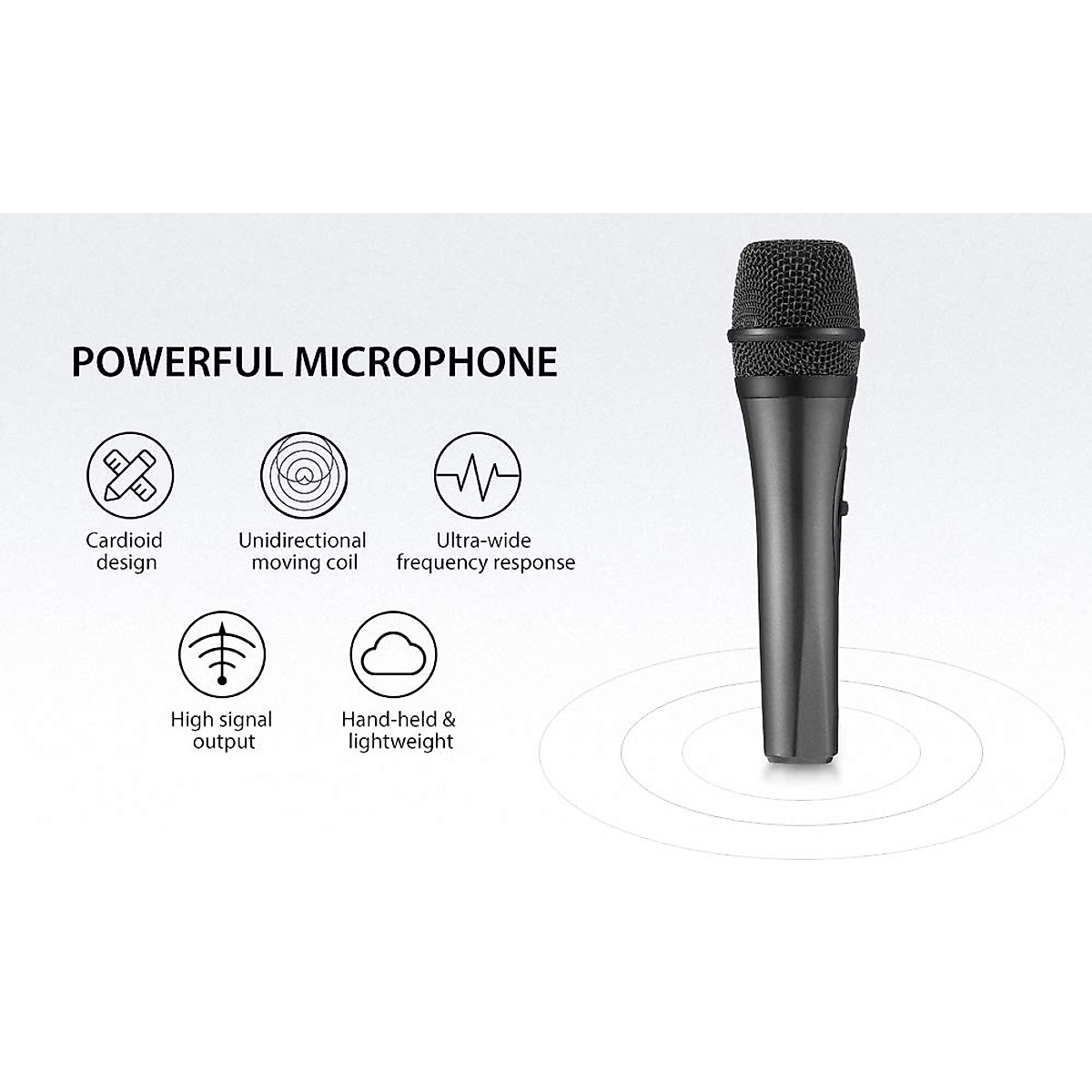 Dynamic Karaoke Microphone with Long Wire 16.4 Ft XLR Cable, Metal Handheld Mic Compatible with Karaoke Machine Speaker Amp Mixer for Karaoke Singing, Speech, Wedding, Stage and Outdoor