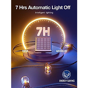 addlon 31(27+4) FT Solar String Lights Outdoor Last 15+Hrs Solar Patio Lights with 10 LED Edison Bulbs IP65 Waterproof Commercial Grade Ambience Patio Lights for Garden Backyard Bistro