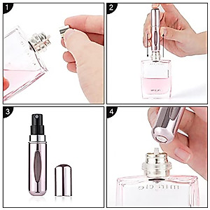 Mini Refillable Perfume Atomizer Bottle - Portable Refillable Spray, Atomizer Perfume Bottle, Scent Pump Case, Perfume Atomizer Refillable Travel (5ml, 4 Pack)