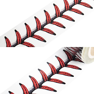 HOME&I Baseball Stitches Design Packaging Tape 44 Yard Cellophane Adhesive Baseball Tape Funny Home Decor,Scrapbooking,Baseball wrapping paper roll wall decals stickers (1 Pack-Baseball Design Tape)