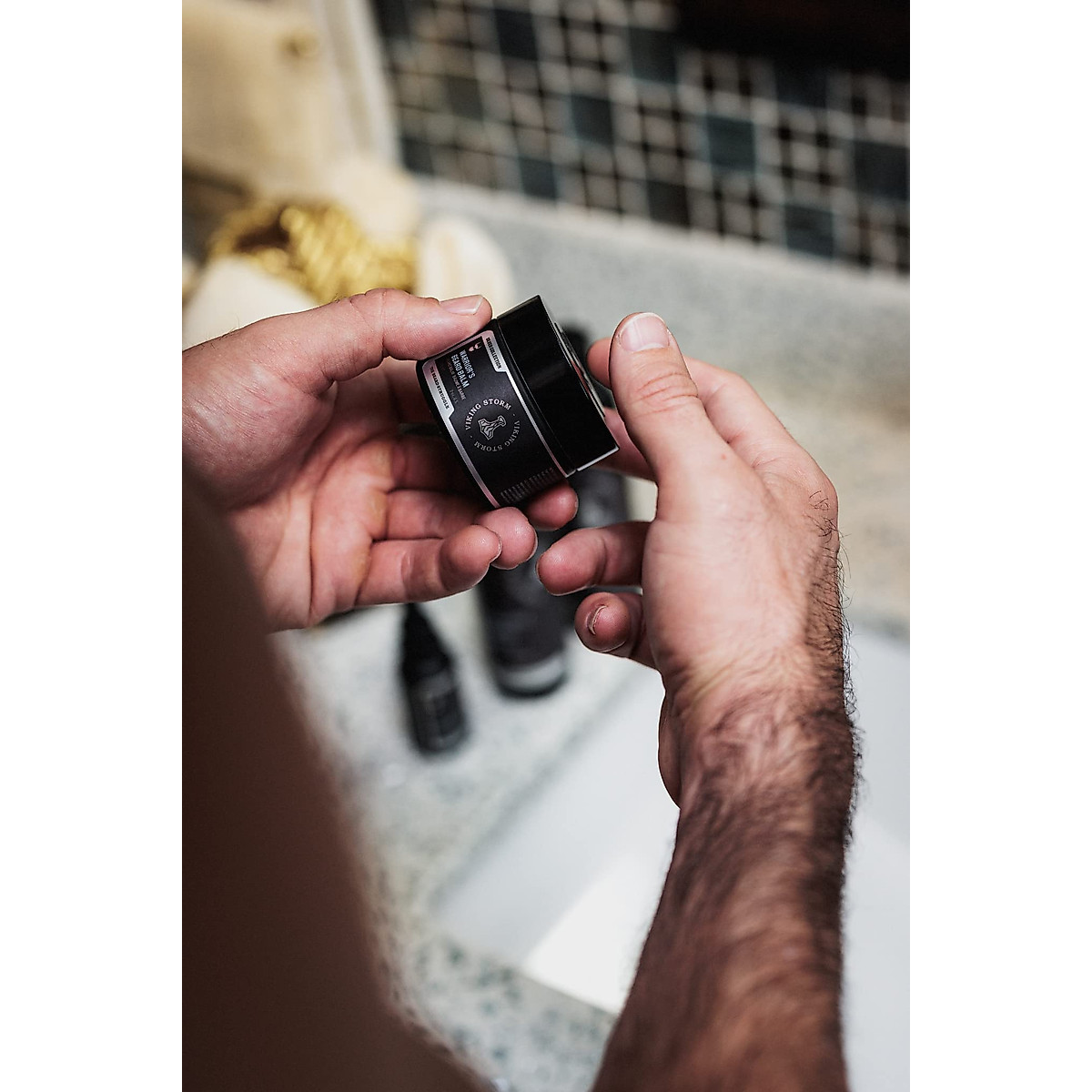 The Beard Struggle Warrior’s Beard Balm - Silver Collection, Viking Storm - Non-Greasy Low-Hold Formula, Luxurious Cologne-Grade Fragrances 100% Natural Ingredients - 50g / 1.76 US. oz.