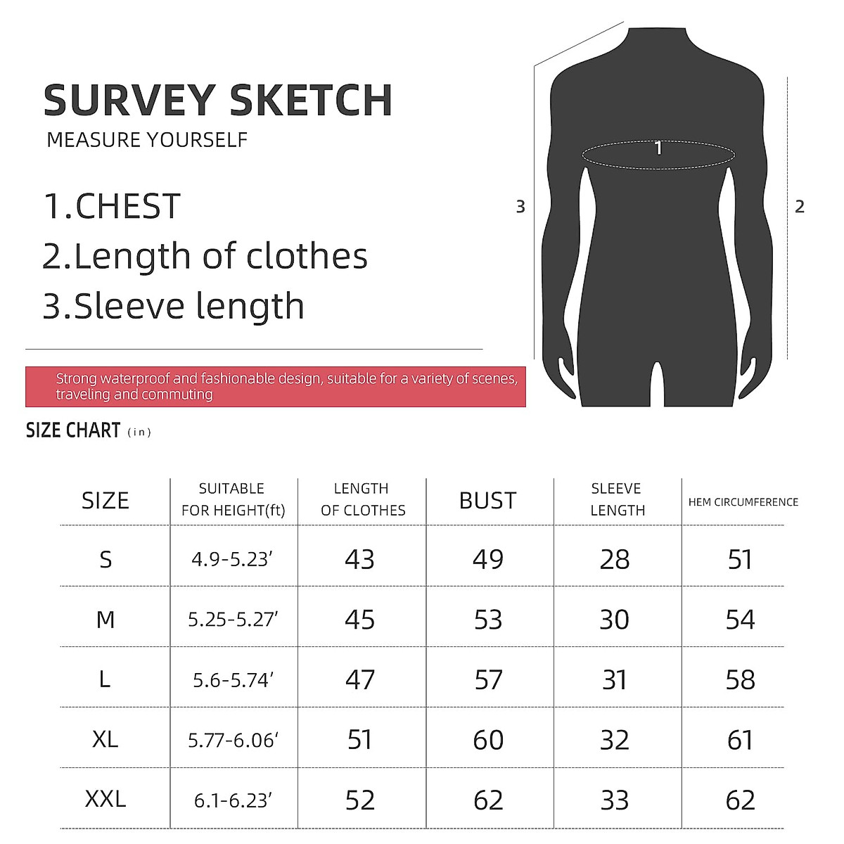 Coralrain Long Hooded Raincoat Safety Waterproof Emergency Rain Jacket Poncho for Men Women Adults