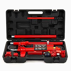 EDLOONG 10 Ton Porta Power Hydraulic Jack, Upgraded Hydraulic Combined Multifunctional Jack for car Repairs,Auto Body Frame Repair Kit (10 Ton)