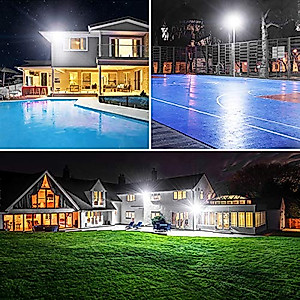 Onforu 2 Pack 100W LED Flood Light Outdoor, 8900LM Super Bright Outdoor Security Lights, IP66 Waterproof Flood Lights Outdoor, 6500K Daylight White Floodlight for Yard Garden Playground Basketball