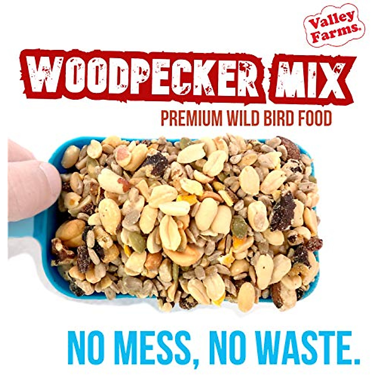 Valley Farms Woodpecker Mix with Sunflower Hearts - No Mess No Waste Wild Bird Food (15 LB)