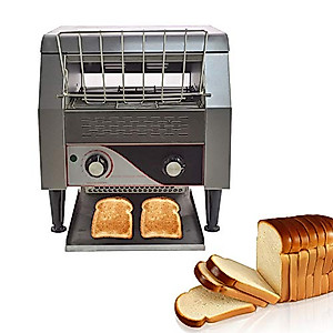 Commercial Conveyor Toaster, 300PCS/Hour 2200W 110V Bulit with Heavy Duty Stainless Steel Toaster for Restaurant Equipment For Bread Bagel Breakfast Food