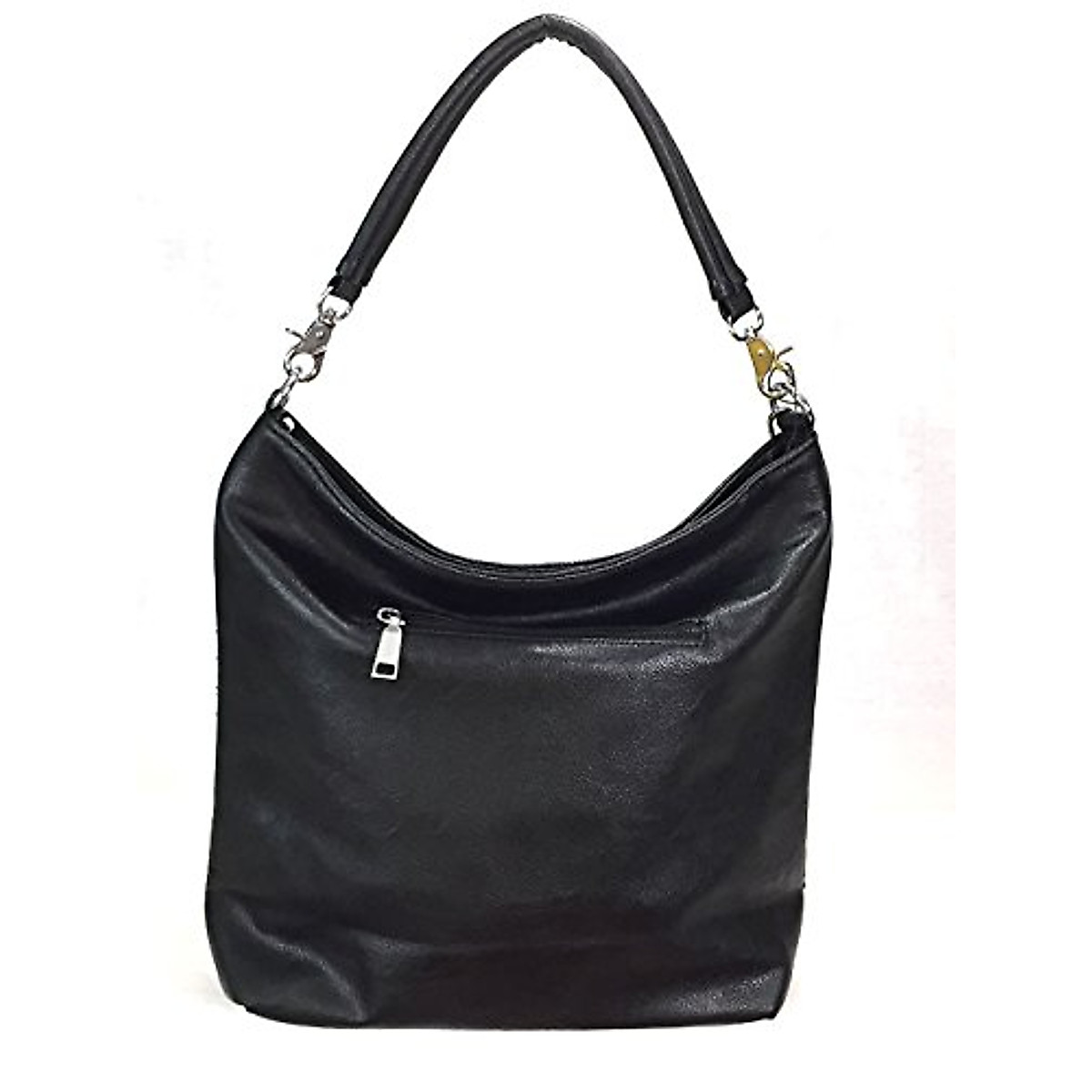 Zzfab Coin Circle Sparkle Hobo Bag with Tassel Black