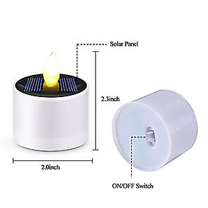 CXMYKE 8pcs Reusable Solar Tea Lights Outdoor Waterproof - Rechargeable LED Tealight Candles with Dusk to Dawn Light Sensor - Great for Lantern, Garden Camping and Home Decor, 2.3”H × 2.3”D