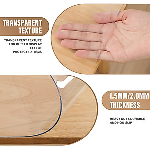 MOCAL Clear Plastic Kitchen Countertop Cover Mat Table Protector Cover Wooden Furniture Tablecloth Wipeable Vinyl PVC Coffee End Table Chair Floors Pad Scratch proof