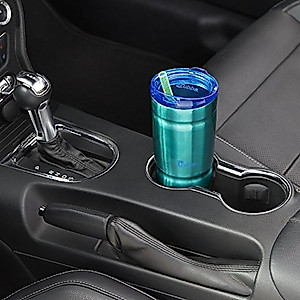 Bubba Envy S Vacuum-Insulated Stainless Steel Tumbler with Lid and Straw, 24oz Reusable Iced Coffee or Water Cup, BPA-Free Travel Tumbler, Island Teal