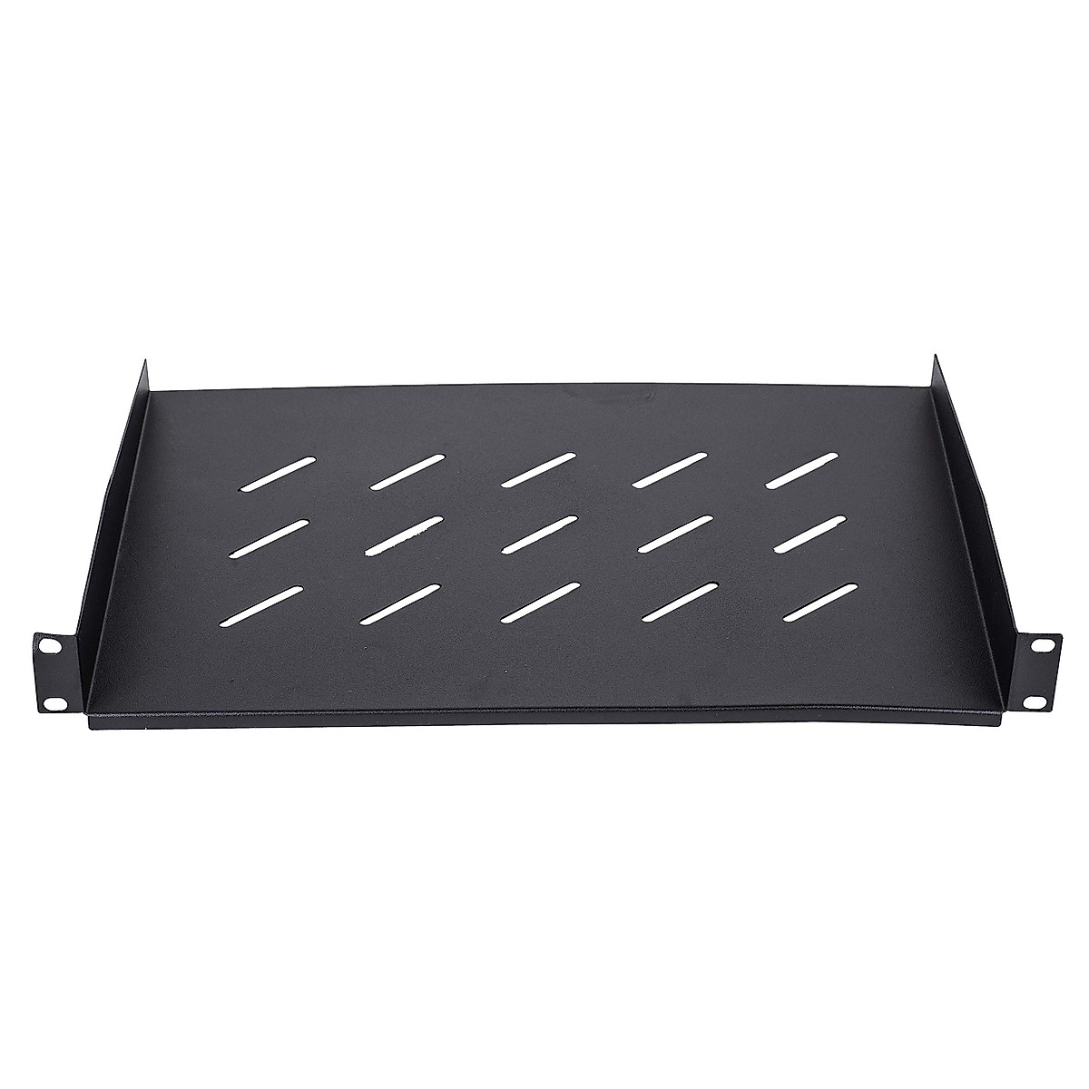 KENUCO Vented Cantilever Universal Rack Shelf, 13.7" Deep, for 19” equipment racks. Heavy-Duty 1.2mm Cold Rolled Steel, 60lbs Capacity (White 1U x 13.7'')