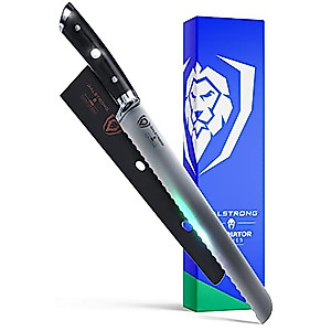 Dalstrong Serrated Bread Knife - 10 inch - Gladiator Series Elite - Forged High-Carbon German Steel - G10 Handle Kitchen Knife - Sheath Included - Razor Sharp Slicer - Slicing Knife - NSF Certified
