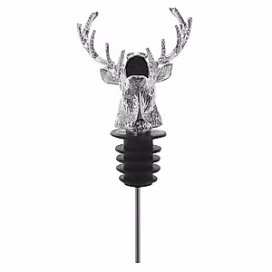 Kichvoe Wine Pourer Wine Aerators Stainless Deer Stag Head Wine Pourer Stags Head Bottle Pourer Unique Gift Ideas Bar Accessories Birthday and Wedding Christmas Gifts