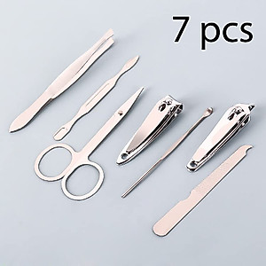 7pcs Nail Clippers, Manicure Set Pedicure Kit Stainless Steel Nail Clipper Set,Professiona Nail Kit for Pedicure & Manicure with PU Leather Case