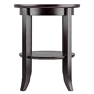 Winsome Genoa 22.56 x 18.47 x 18.47-Inch Composite Wood End Table With Glass inset, Dark Espresso (92218)