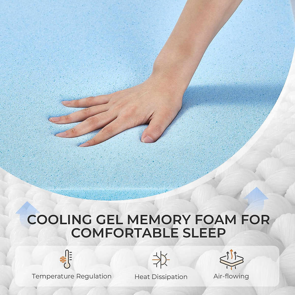 Sweetnight Queen Mattress, 10 Inch Gel Memory Foam Mattress for Staying Cool & Pressure Relief, Flippable Mattress Fit for Different Firmness Preference, Clarity, Gray