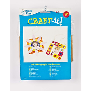 Baker Ross E7573 Mini Hanging Craft Photo Frames - Pack of 12, Creative Art and Craft Supplies for Kids to Make and Decorate