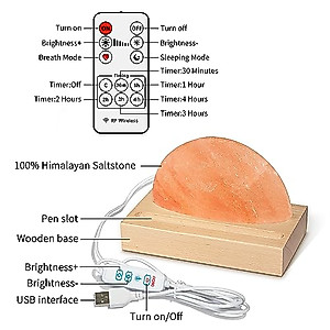 Himalayan Pink Salt Lamp Night Light, Natural Crystal Rock Salt Lamp Dimmable, Negative Ion Crystal Salt Lamp for Home Decoration, Ideal Gift for Friends