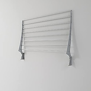 foxydry Fold, Wall-Mounted Clothes Drying Rack, Vertical Folding Indoor Outdoor Clothes line in Aluminium Steel (100 cm)