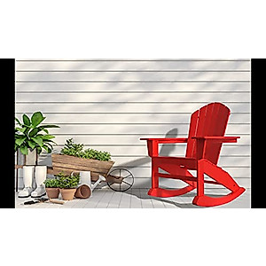 RESINTEAK Pacific Adirondack Rocking Chair, All Weather Resistant, Ergonomic Design and Comfort, 20 Inch Wide Seat, up to 350 lb Big and Tall Porch Rockers for Backyards, Firepit, Deck (Red)