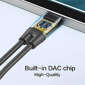 Skybird USB C to 3.5mm Headphone and Charger Adapter,2-in-1 USB C to Aux Audio Jack with PD Fast Charging Dongle Cable Cord for Stereo,Earphones,Compatible with S20/S21 Note20/10,Pixel 4/3 (Black)