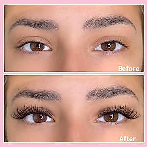 DIY Lash Extension Kit Individual Eyelash Extension Kit D Curl Cluster Lashes Individual Eyelashes with Waterproof Lash Bond and Seal Glue, Professional Eyelash Tweezers DIY at Home, Lash Kit for Beginners (40P-D-8-18MM)