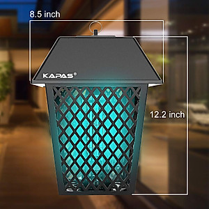 KAPAS Electric Bug Zappers, 20W Outdoor & Indoor Blue Light Pest Control Lantern for Mosquitoes, Flies, Gnats, Pests & Other Insects (Black - 1 Pack)