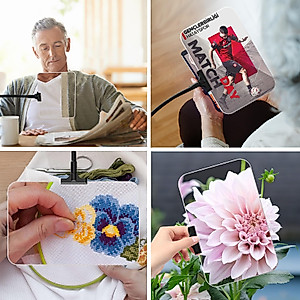 4X Magnifying Glass for Reading, 10"x6.5" Hands Free Magnifier with Stand, Large Full Page and Flexible Gooseneck for Senior Low Vision and Macular Degeneration When Sewing, Needlepoint, Reading