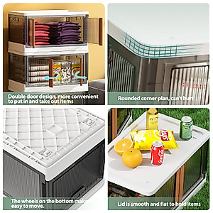 Mirspt Storage bins,plastic storage bins with lids-76Quart large foldable storage containers，Stackable storage drawers for bedroom, hall, kitchen, RV, office(3Packs)