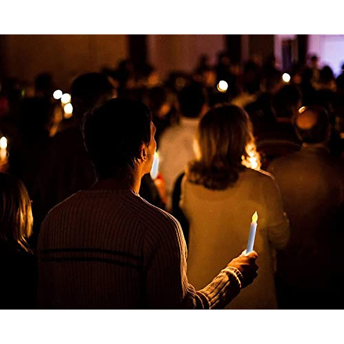 Warm White Taper Candles Battery Operated with Remote Control, 12pcs Short Led Candle Lights for Thanksgiving Day, Christmas Party, Fireplace Mantle, Wall Sconces, Halloween Decoration