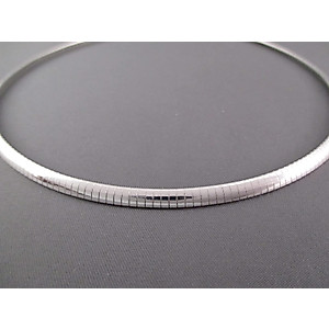 Verona Jewelers 925 Sterling Silver Flexible Italian Flat Omega Chain Necklace- 4MM 6MM Cubetto Italy Wire Chain 16 18 20 (18, 8MM)