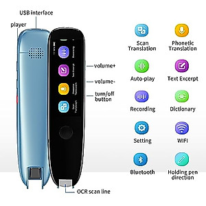 Adelagnes X3 Language Translator Device Real Time Support 112 Languages,Reader Scanner Pen Dictionary Voice Translator Text to Speech OCR/WiFi | Translator Suitable for Meetings Travel Learning