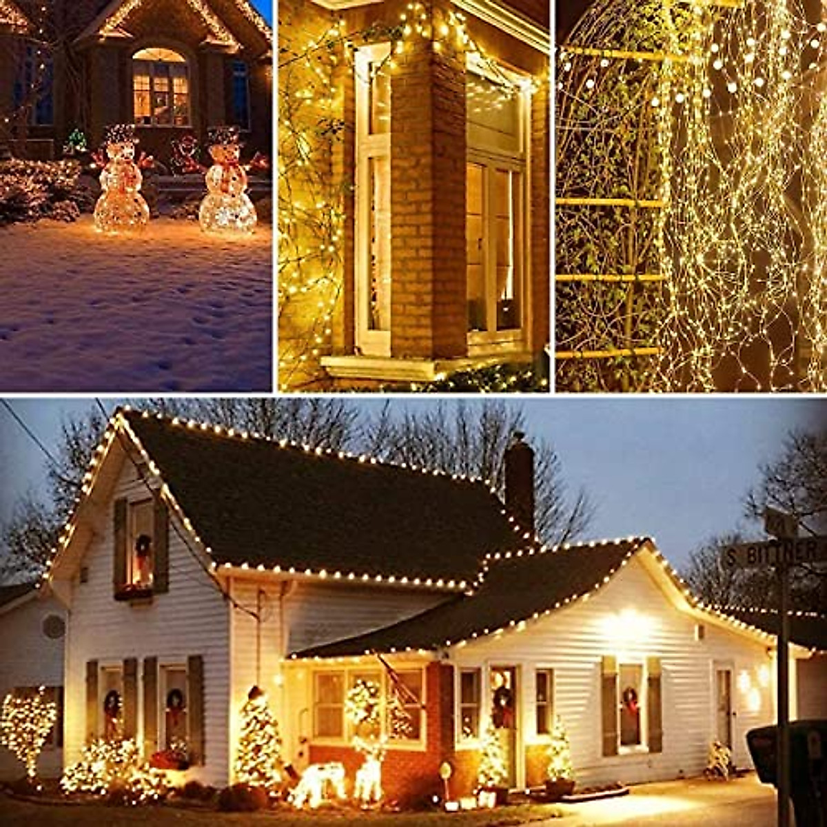 4-Pack 33FT 100 LED Fairy Lights Battery Operated with Remote & Timer, Waterproof String Lights Outdoor Indoor Bedroom Decor, 8 Mode Twinkle Lights for Girl Room Xmas Party Wedding Garden (Warm White)
