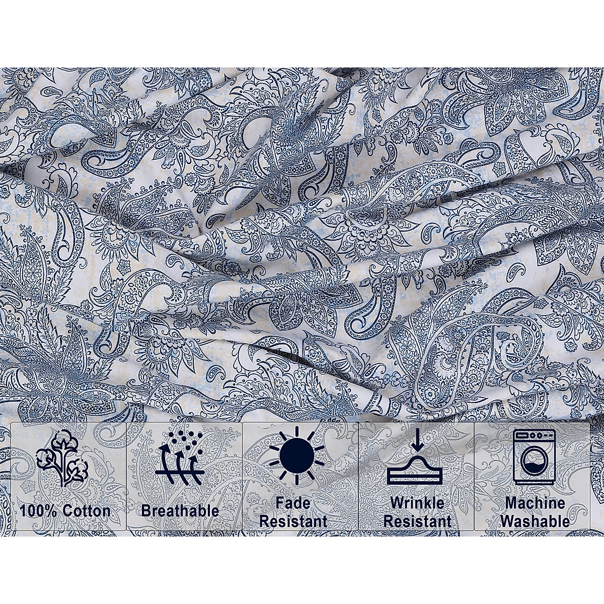 RUVANTI Flannel Sheets Full Size - 100% Cotton Brushed Flannel Bed Sheet Sets - Deep Pockets 16 Inches (fits up to 18") - All Seasons Breathable & Super Soft - Warm & Cozy - 4 Pcs - Aura