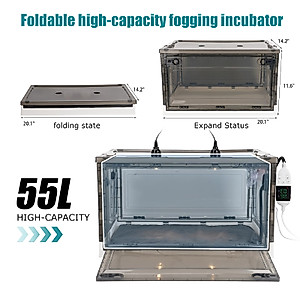 LZWUNYXE Puppy Incubator-Incubator for Puppies with Heating and Oxygenator,Kitten Incubator with Pet Bed Mat Dog Incubator for Newborn Puppies Puppy Whelping Supplies with Temperature Detection (55L)