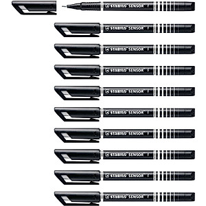 Stabilo 189/46 - Sensor Pen Fineliner 03mm Black 189/46 - (PK10)