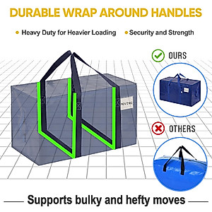 VENO 16 Pack Extra Large Moving Bags with Zippers & Carrying Handles, Heavy-Duty Storage Tote Moving Boxes for Space Saving and Packing (Blue, 16 Pack)