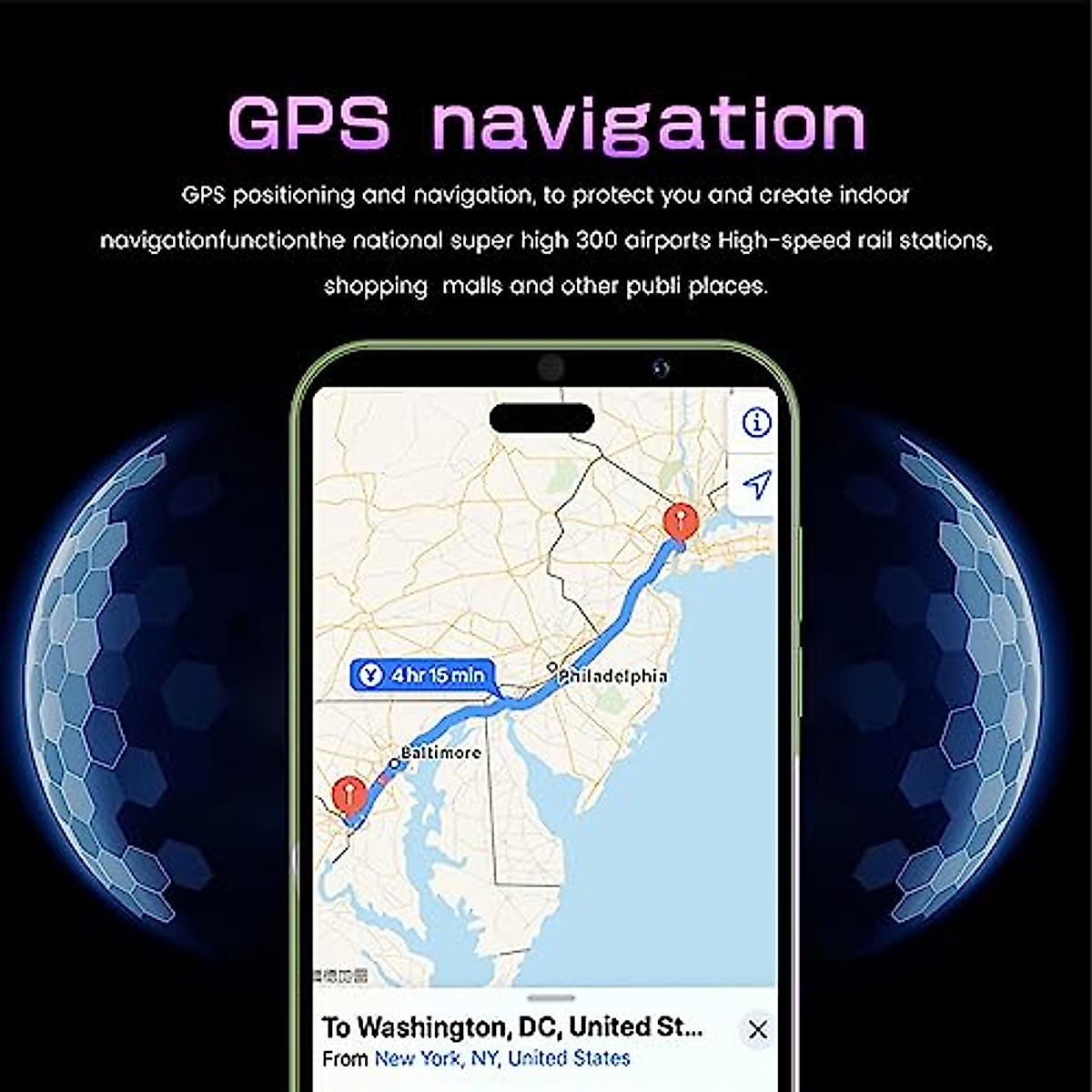 Vikye 6.1in Smart Phones 3G WiFi GPS Cell Phones for Men Women Adults 4GB 64GB 7000mah 800W 1600W 100‑240V US Plug (Green)