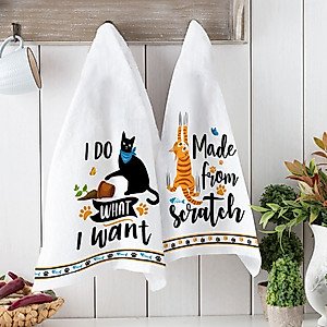 pinata Cat Kitchen Towels Decorative Set of 4 - Cat Lover Gifts for Women - Housewarming Gifts - Cat Gifts for Cat Lovers - Cat Mom Gifts for Women - Funny Cat Dish Towels - Cat Kitchen Decor