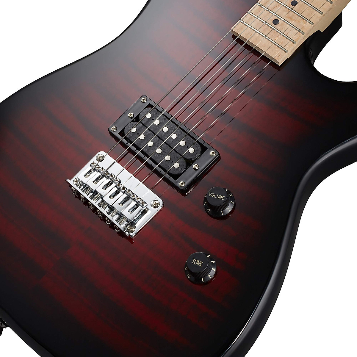 Ashthorpe 39-Inch Full-Size Electric Guitar with Humbucker Pickup (Red), Guitar Kit with Padded Gig Bag, Strap, Strings, Cable, Cloth, Picks