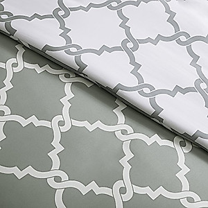 Madison Park Essentials MPE10-086 Merritt Complete Bed and Sheet Set, Queen (90 in x 90 in), Grey