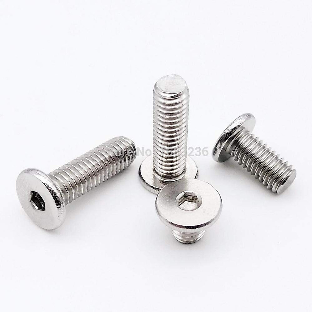 Ochoos 10/50pcs M3 M4 M5 A2-70 SUS 304 Stainless Steel Hex Hexagon Socket Ultra Thin Super Low Short Flat Wafer Head Allen Screw Bolt - (Thread Diameter: M3 50pcs, Length: 5mm)